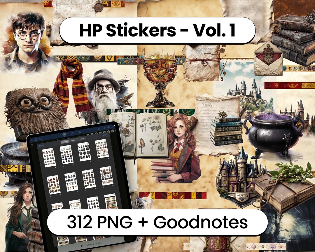 Magic Potter HP Digital Stickers PNG Washi Tapes & Stickers for ...