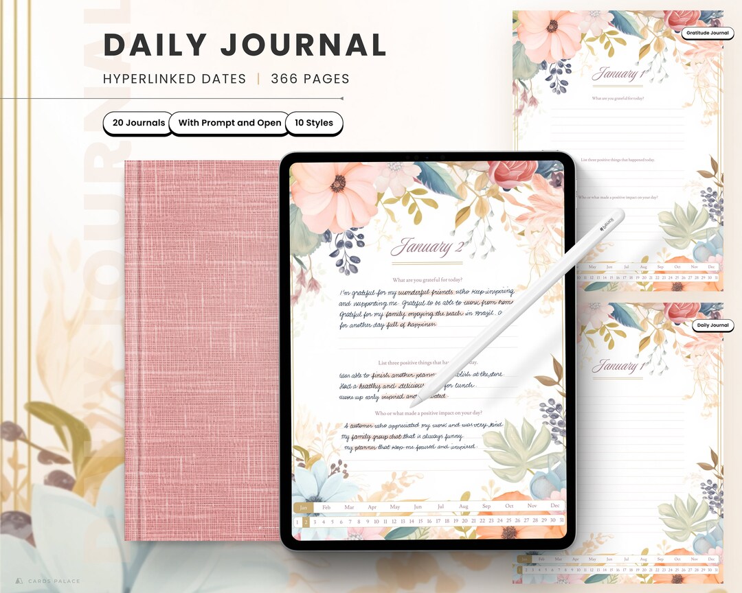Digital Daily Journal, Gratitude Journal, Digital Journal, Goodnotes ...