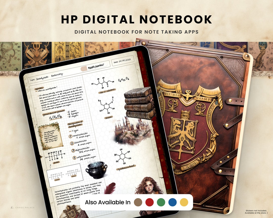 Harry Digital Notebook | Potter Heads | Goodnotes, Noteful, Collanote ...