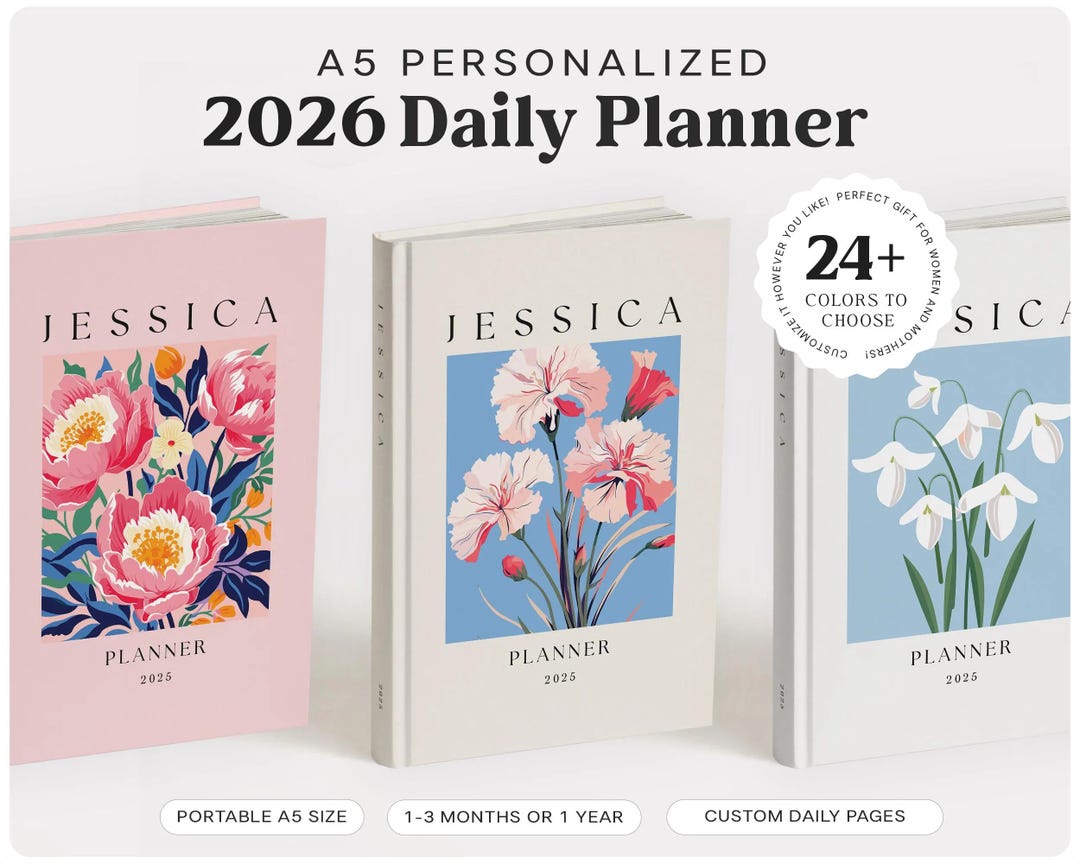 2026 Custom Daily Planner A5 Personalized Weekly Planner Bullet Journal ...
