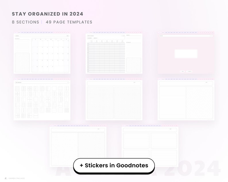 2024 Digital Planner Landscape, 2024 Digital Dated Daily Planner ...