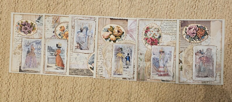 Vintage Floral Card Set - Etsy