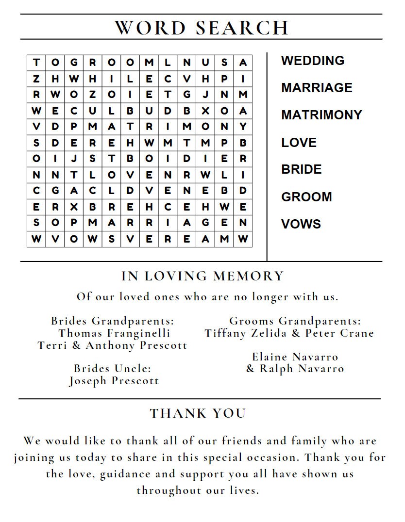 The Newlywed Post Wedding Program Canva Template - Etsy