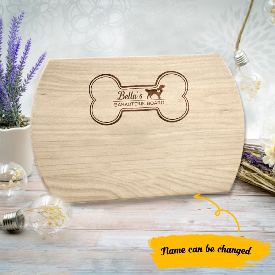 Golden Retriever Barkuterie Board - Personalized Hardwood Oval Cutting ...