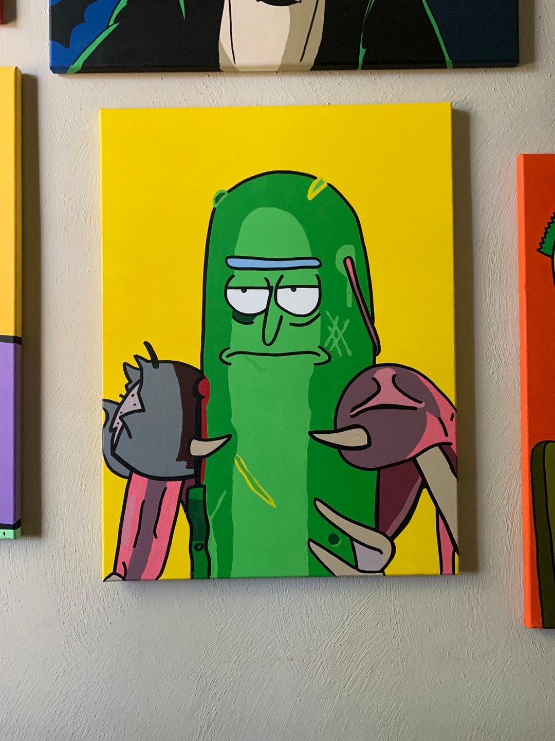 Pickle Rick Painting - Etsy