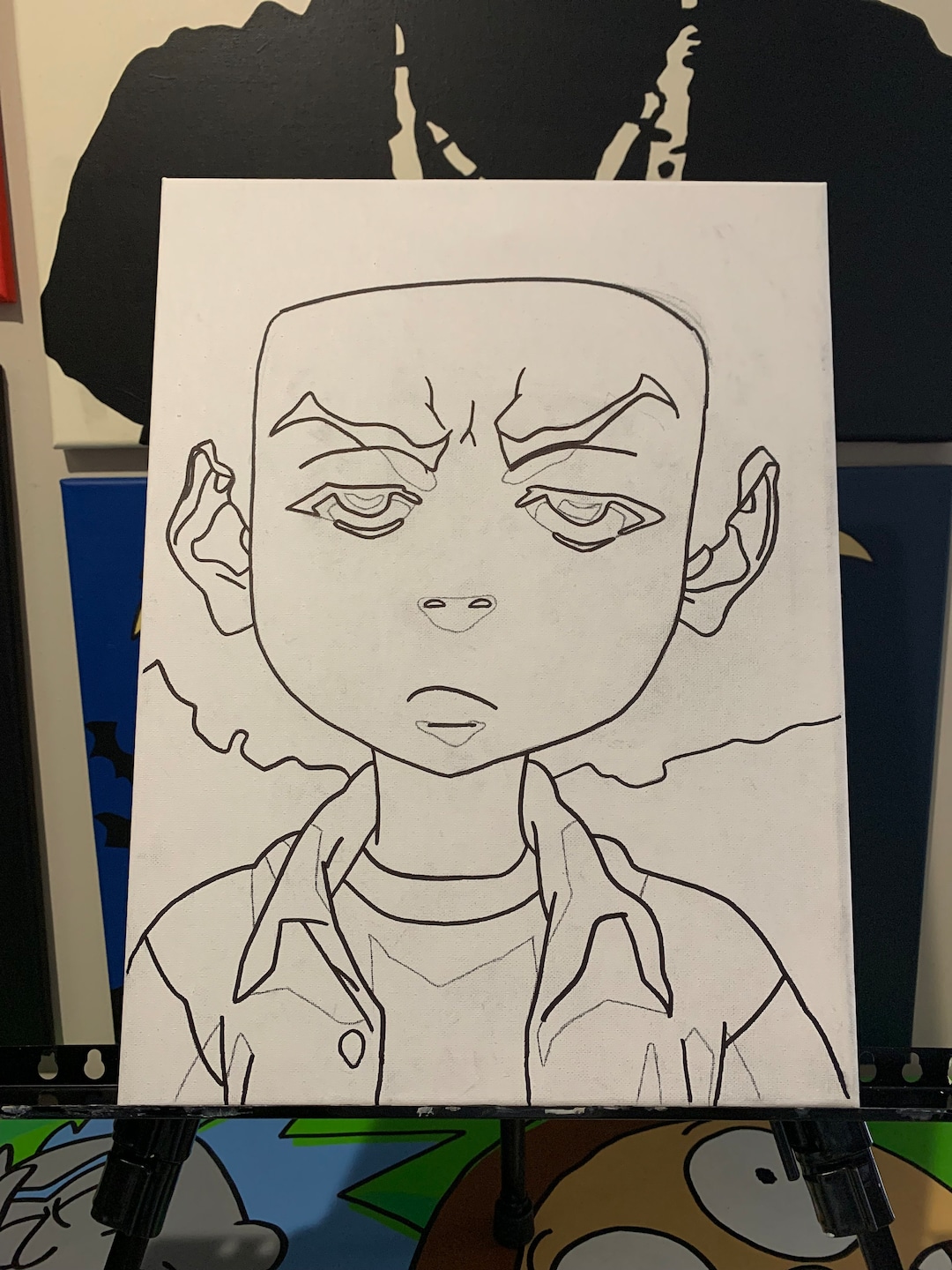 Riley Freeman the Boondocks Pre Drawn Canvas - Etsy