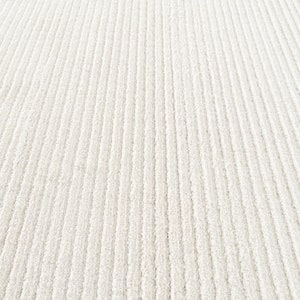 Cream Soft Textured Carpet Rug Living Room Kitchen Woven Carpet 5'2 X 7 ...
