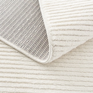 Cream Soft Textured Carpet Rug Living Room Kitchen Woven Carpet 5'2 X 7 ...