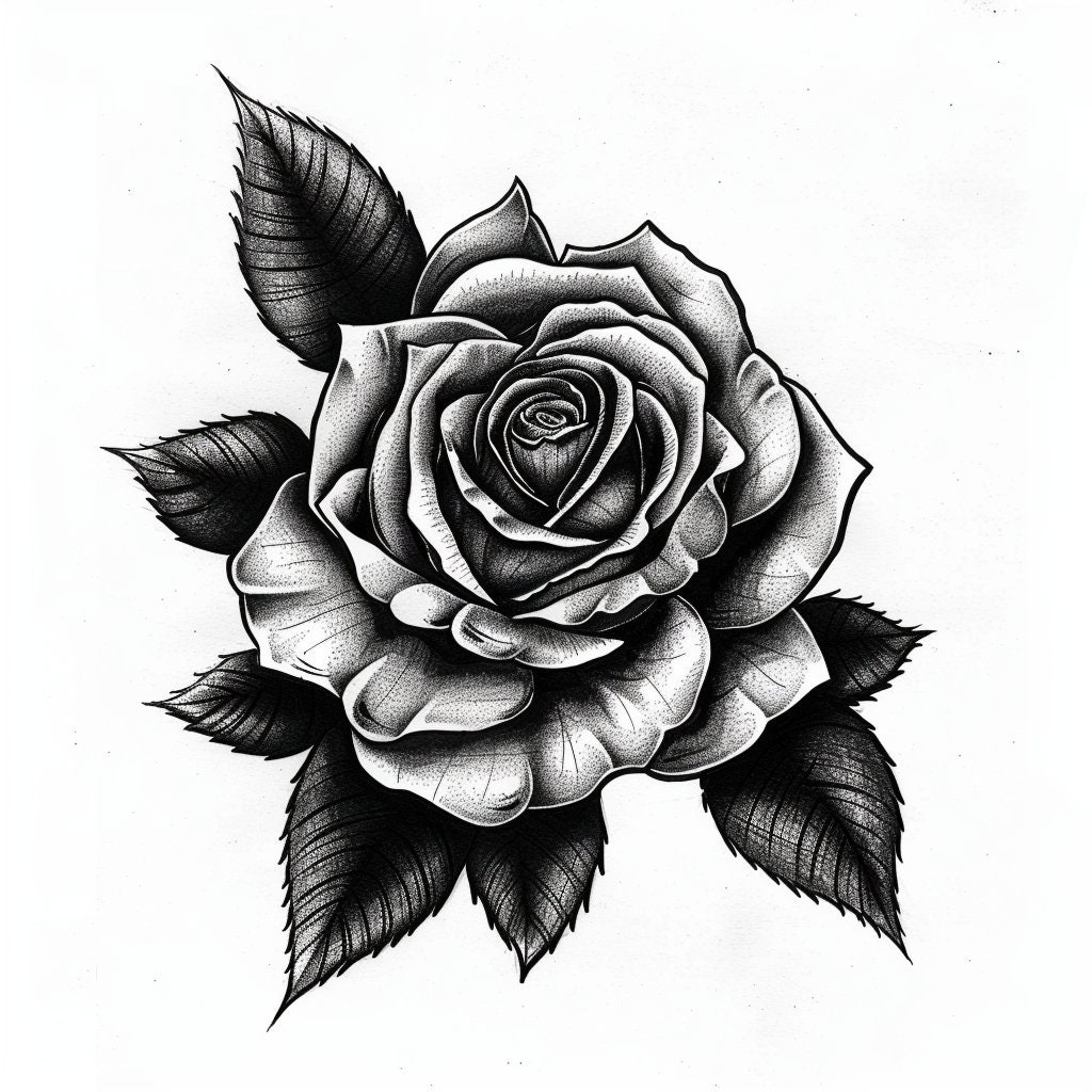 Black Rose Tattoo Design 2 - Etsy