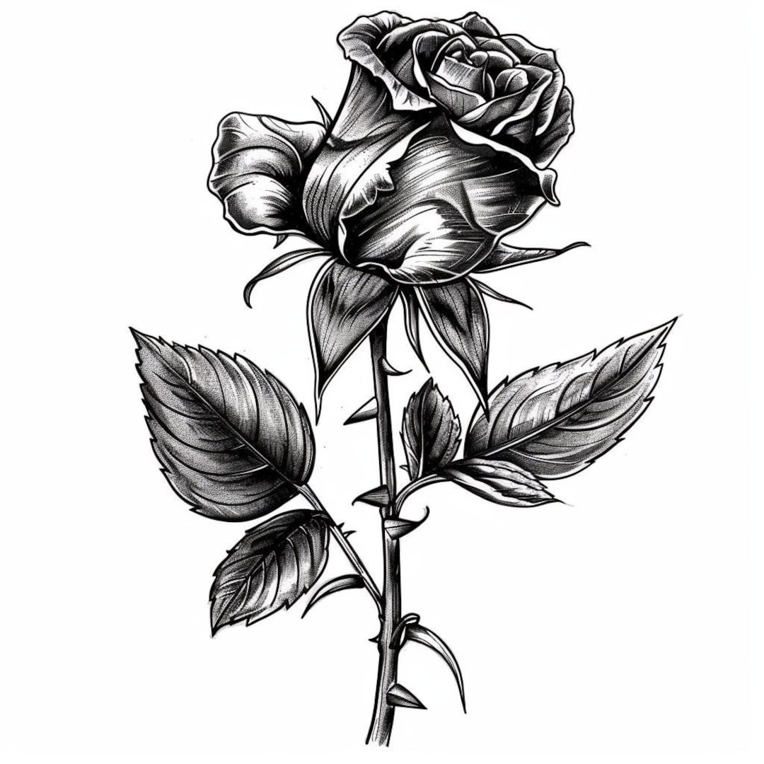Black Rose Tattoo Design 1 - Etsy