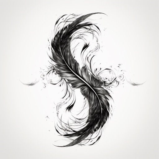Infinity Feather Tattoo Design - Etsy