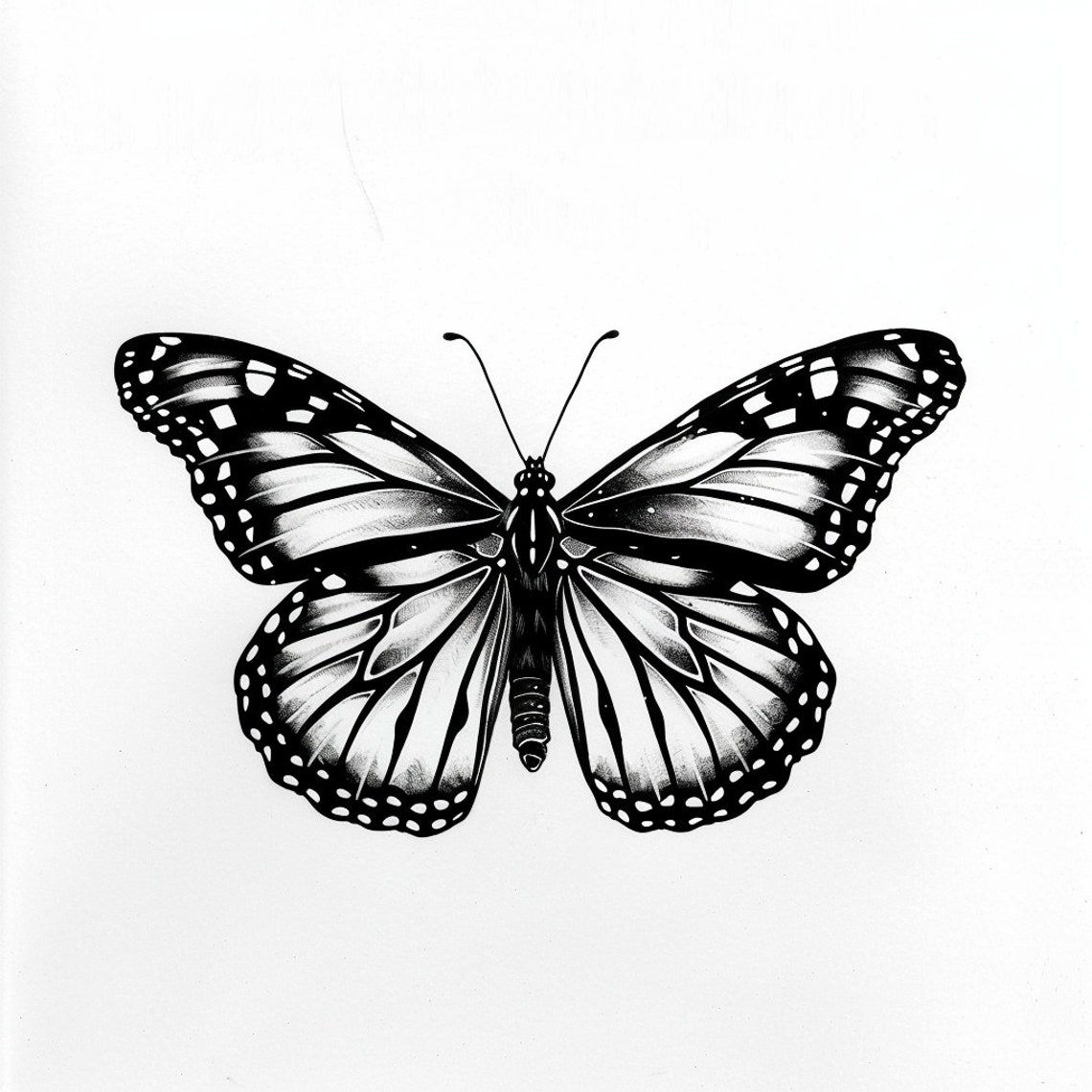 Monarch Tattoo Design 3 - Etsy