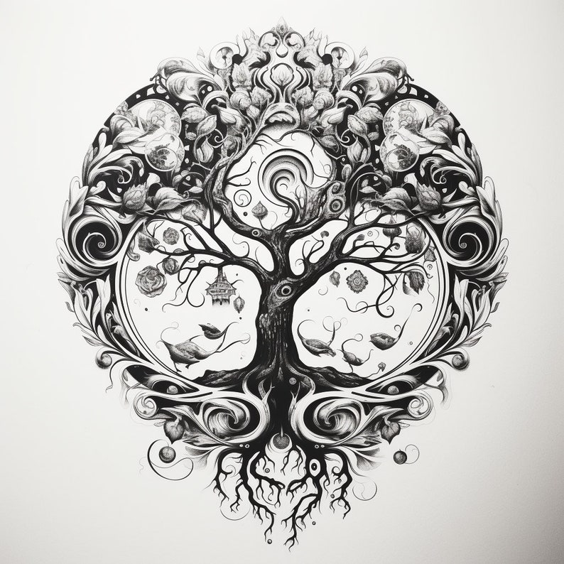 Tree of Life Tattoo Design 3 - Etsy