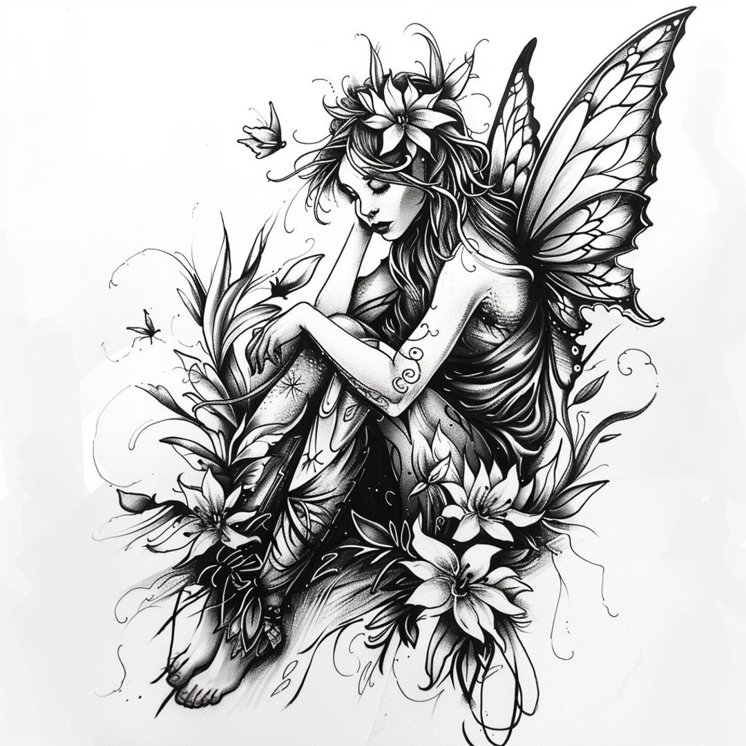 Fairy Tattoo Design 2 - Etsy