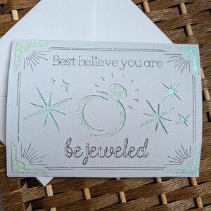 Swiftie Bejeweled Wedding/engagement Card Free Shipping Handmade to ...