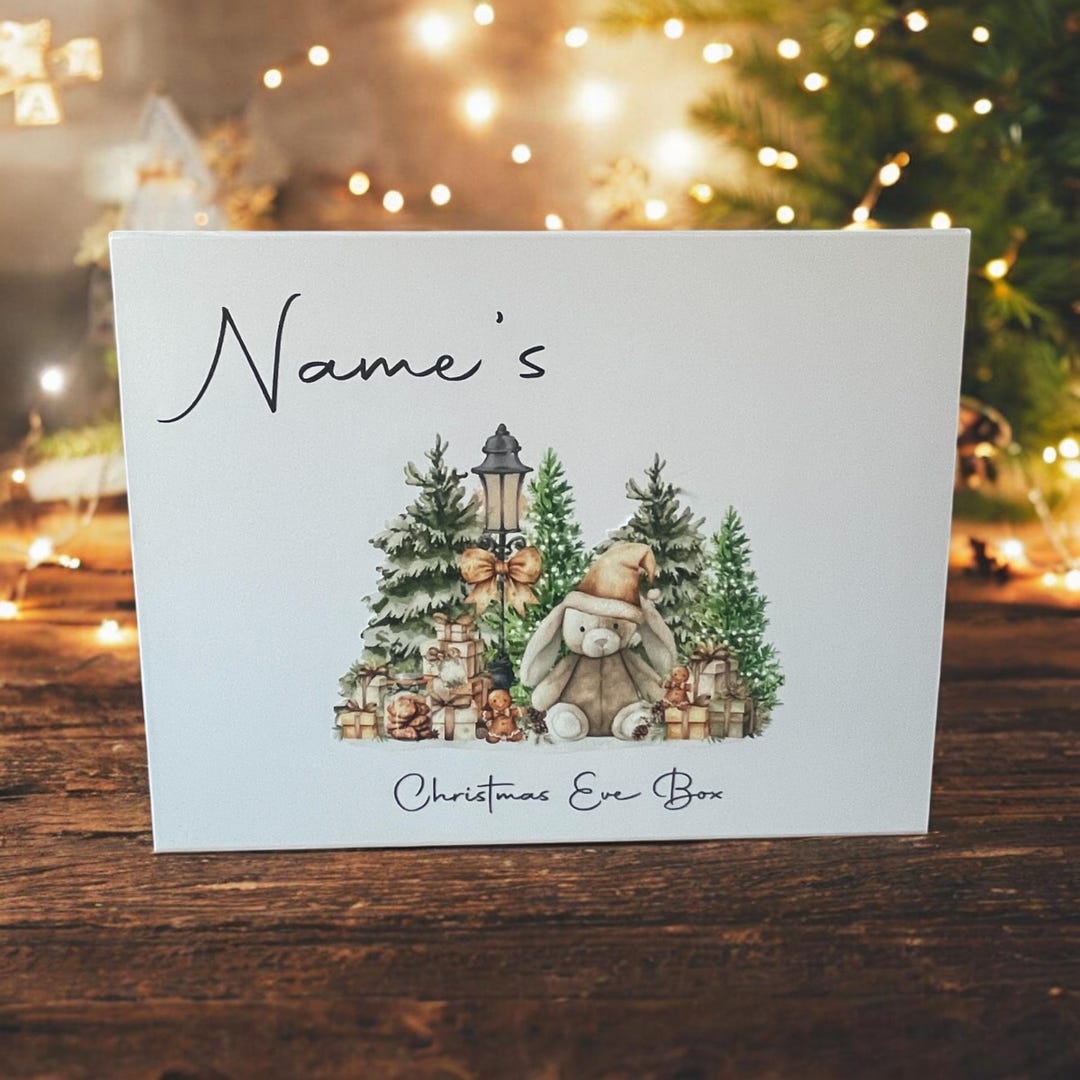 Personalised Christmas Eve Box Gold Floppy Bunnie Gift Box Children's ...