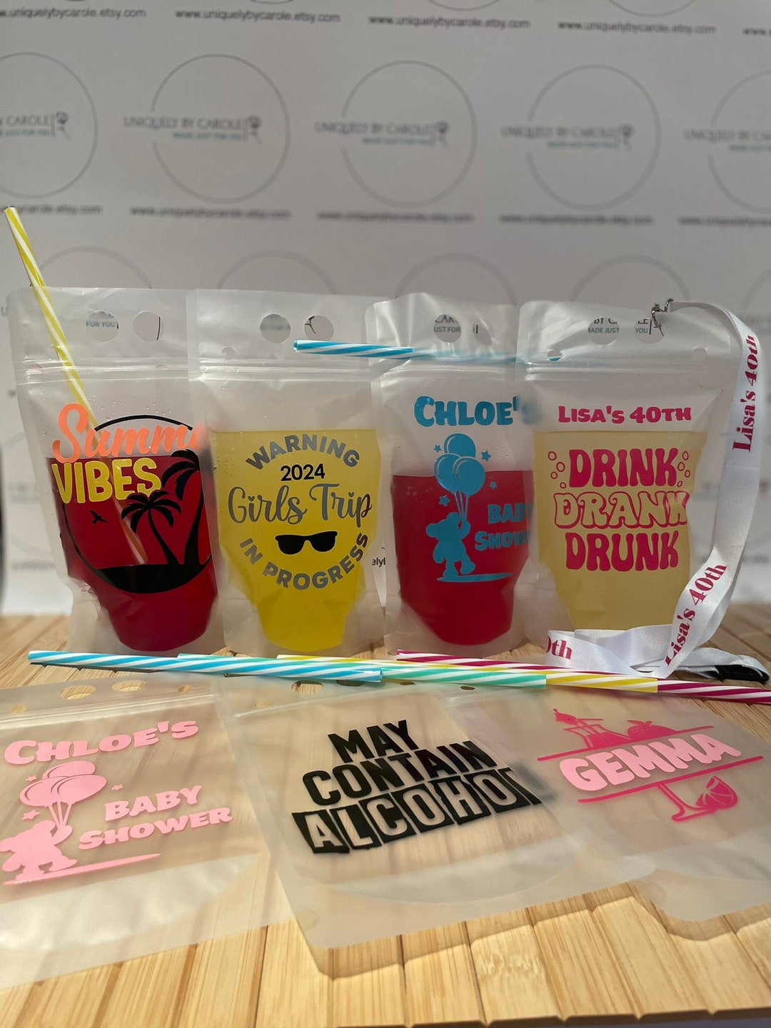 Personalised Drink Pouches, Custom Drink Pouches, Pool Drink Pouches ...