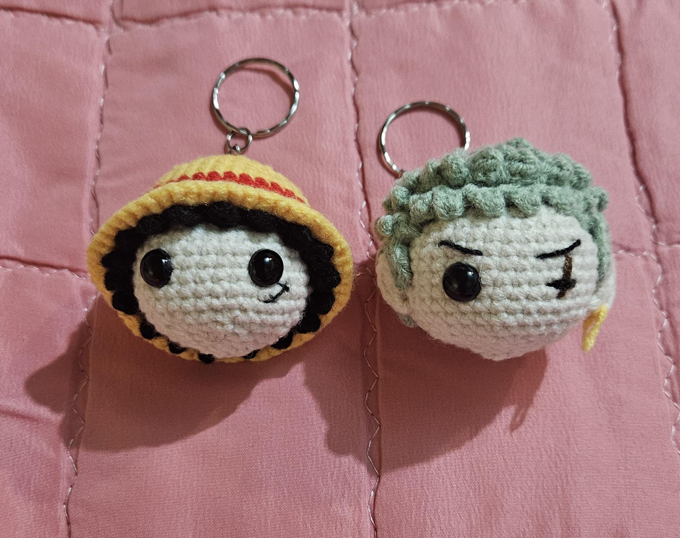 Crochet Luffy Zoro One Piece Keychain Amigurumi Plushie - Etsy