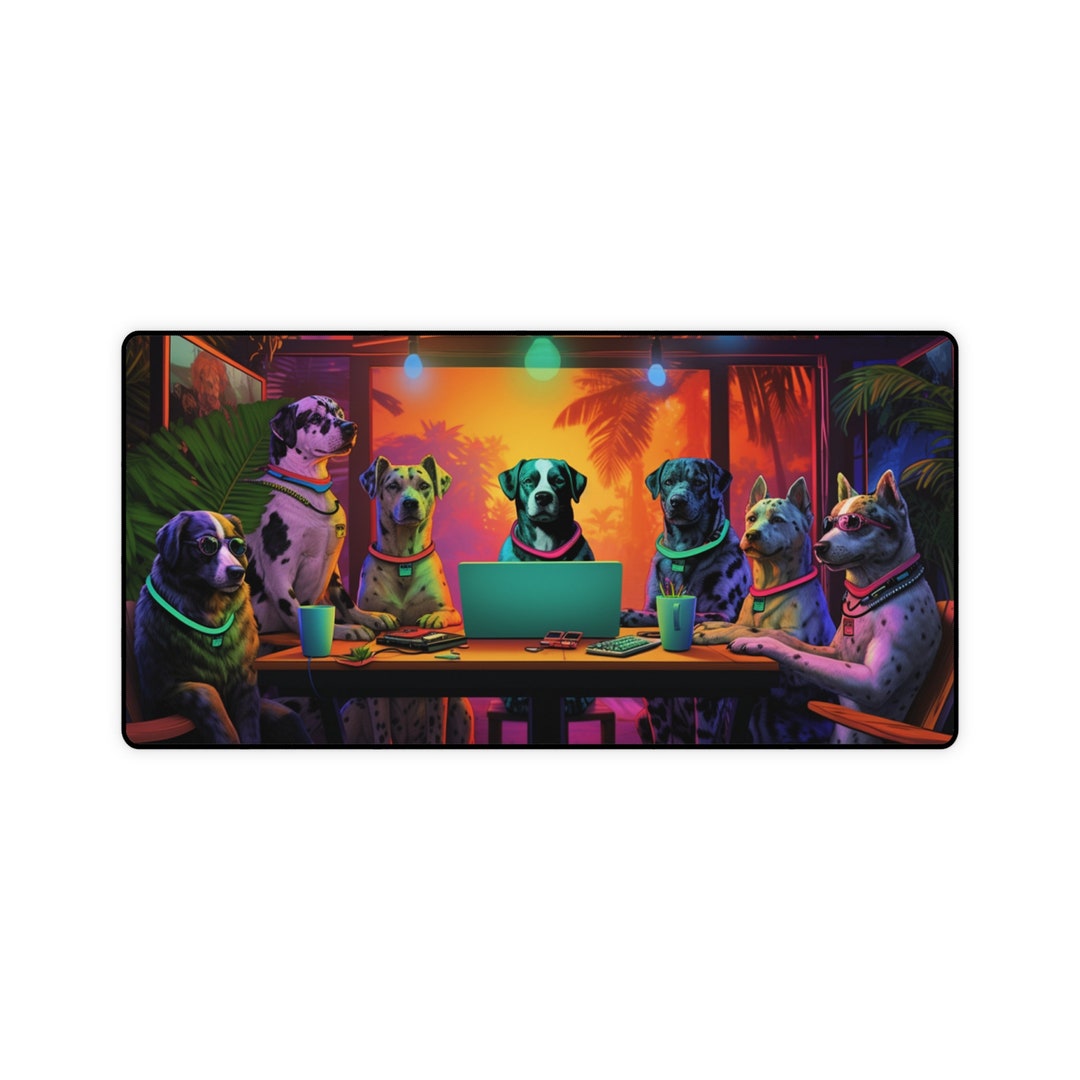 Computer Dogs Desk Mat Aesthetic Deskmat Cute Office Decor - Etsy Canada