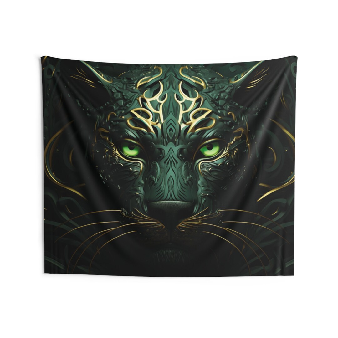 Metal Panther Tapestry Art Print Art Print for Walls Cat Eye - Etsy