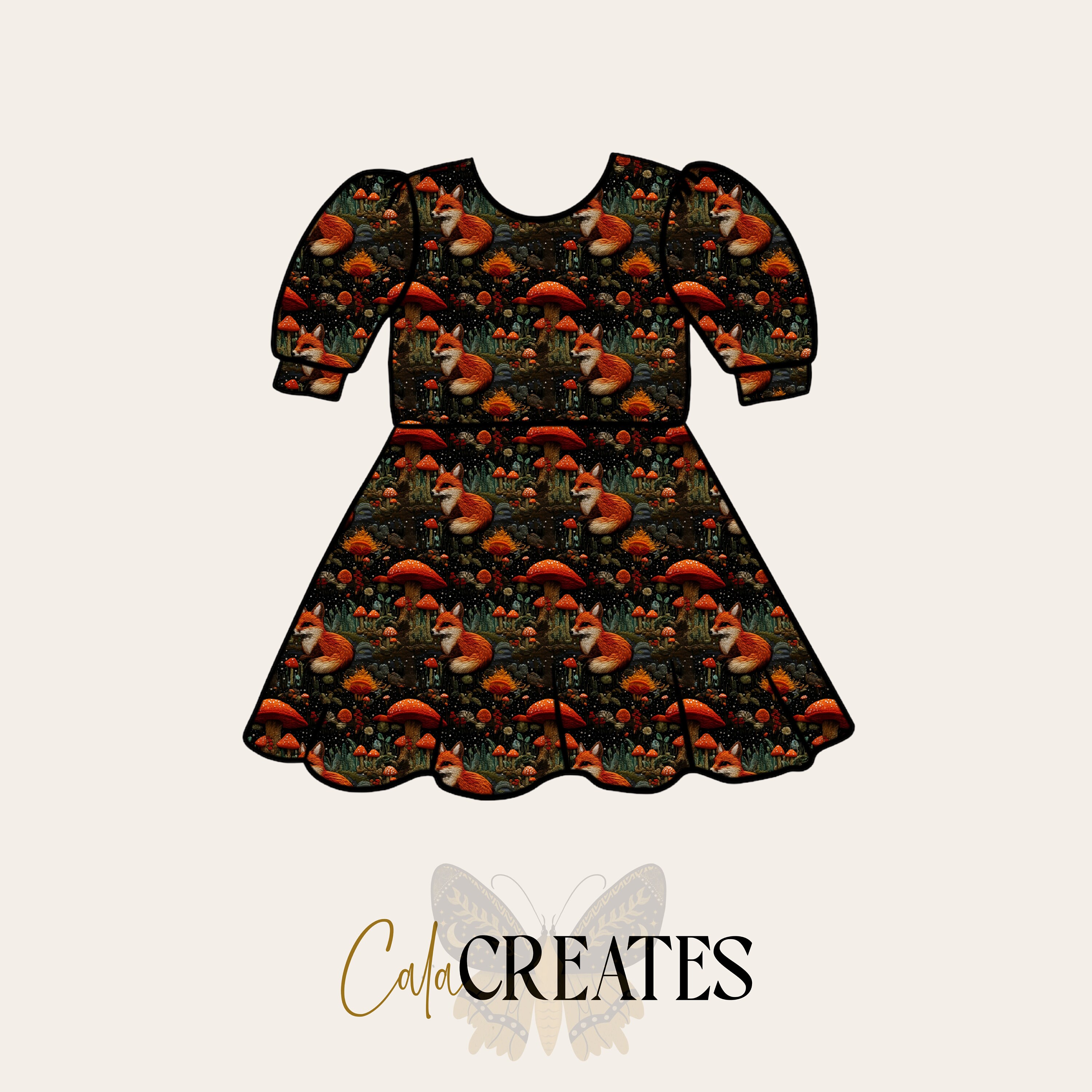 Cottagecore Fox Embroidery Pattern | Seamless Pattern - Etsy