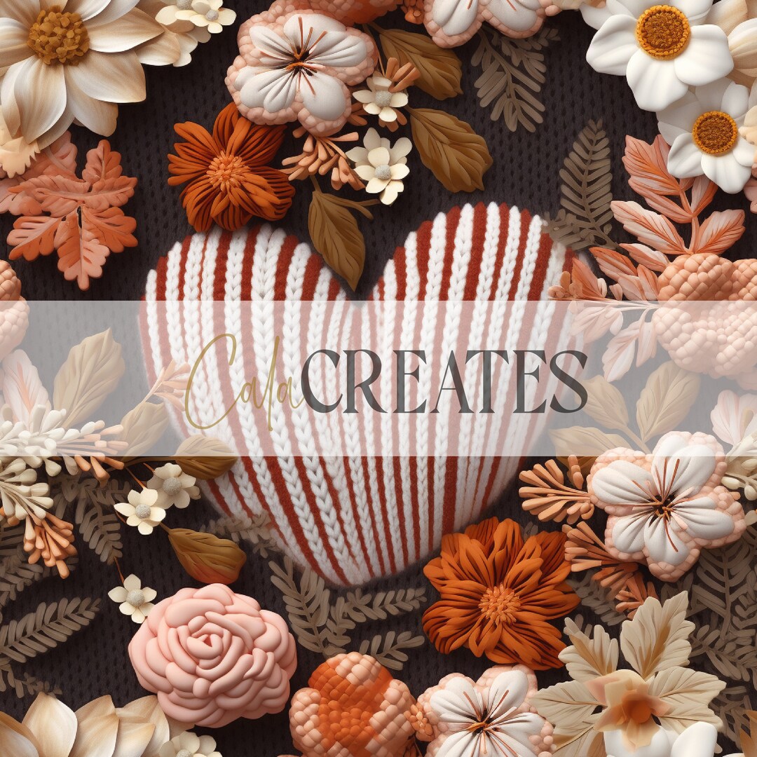 Cottagecore Striped Hearts Embroidery Pattern | Seamless Pattern ...