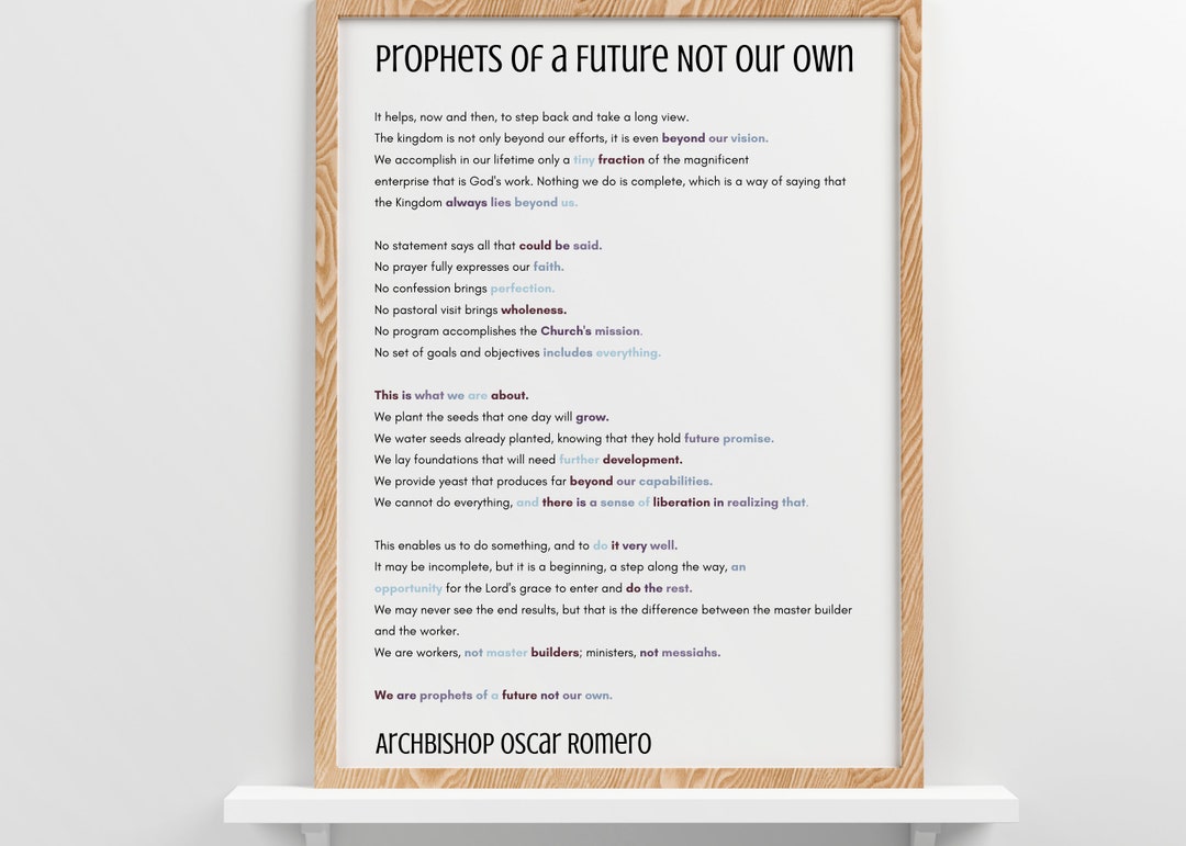 Prophets of a Future Not Our Own - DIGITAL PRINT - Printable Catholic ...