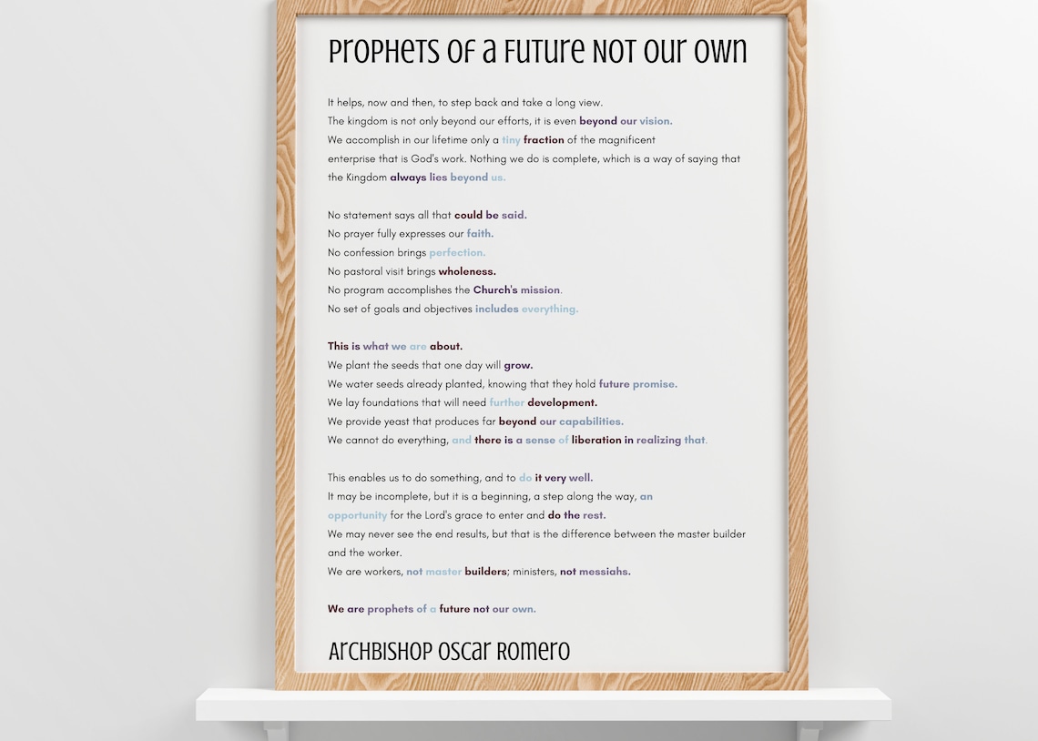 Prophets of a Future Not Our Own - DIGITAL PRINT - Printable Catholic ...