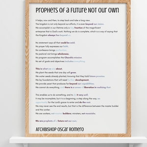 Prophets of a Future Not Our Own - DIGITAL PRINT - Printable Catholic ...
