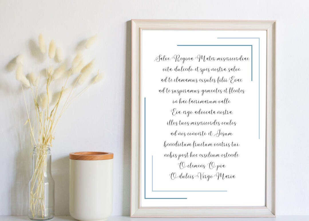 Salve Regina - DIGITAL PRINT - Printable Catholic Prayer Wall Decor in ...