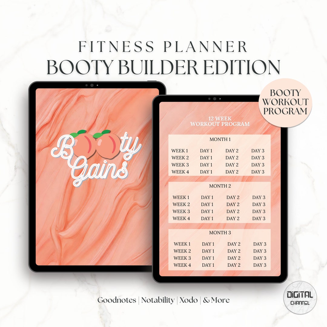Booty Building Workout Program, Fitness Planner, Digital Planner, Exercise for Women, Workout ...