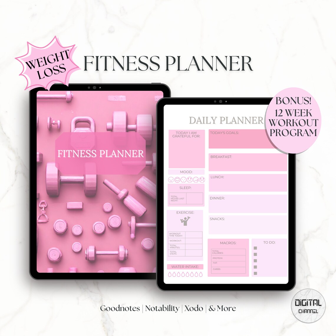 Fitness Planner, Wellness Journal, Workout Planner, Weight Loss Tracker ...
