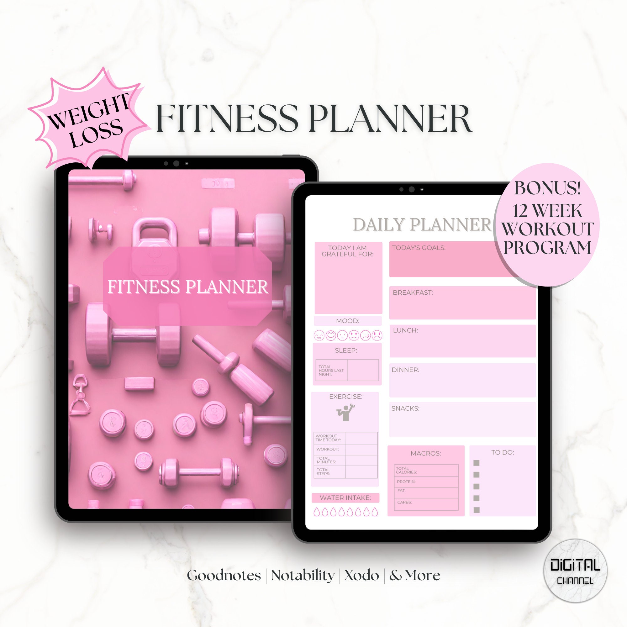 Fitness Planner, Wellness Journal, Workout Planner, Weight Loss Tracker ...