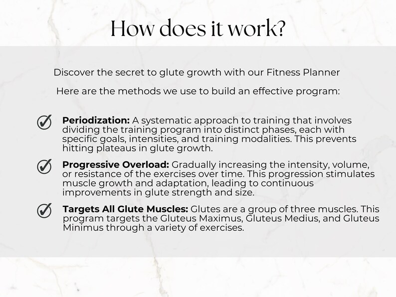 Booty Workout Program, Meal Plan, Fitness Planner, Digital Planner, Fitness Journal, Workout ...