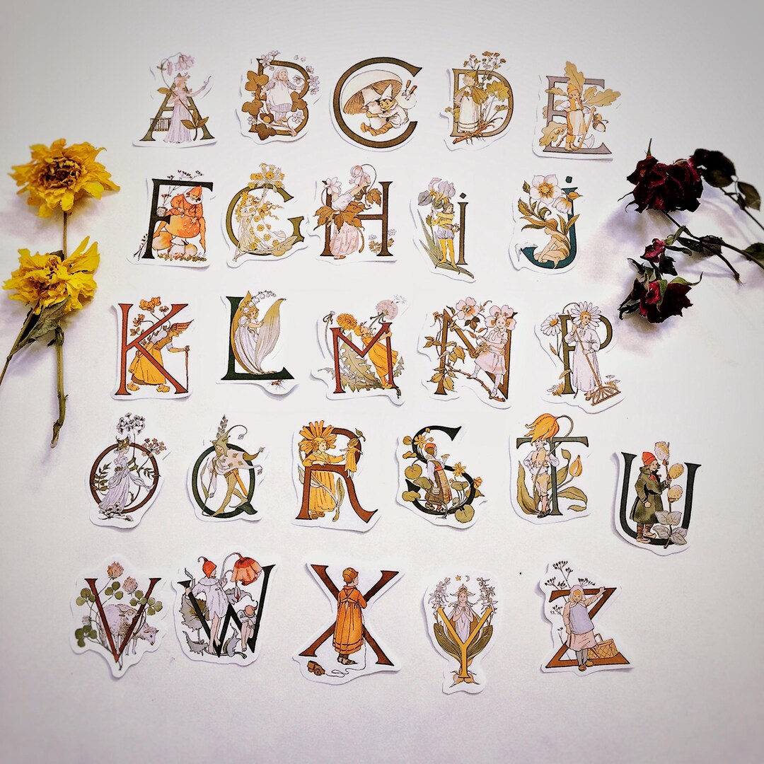 Vintage Alphabet Stickers: 26-piece Antique German Art Set - Etsy