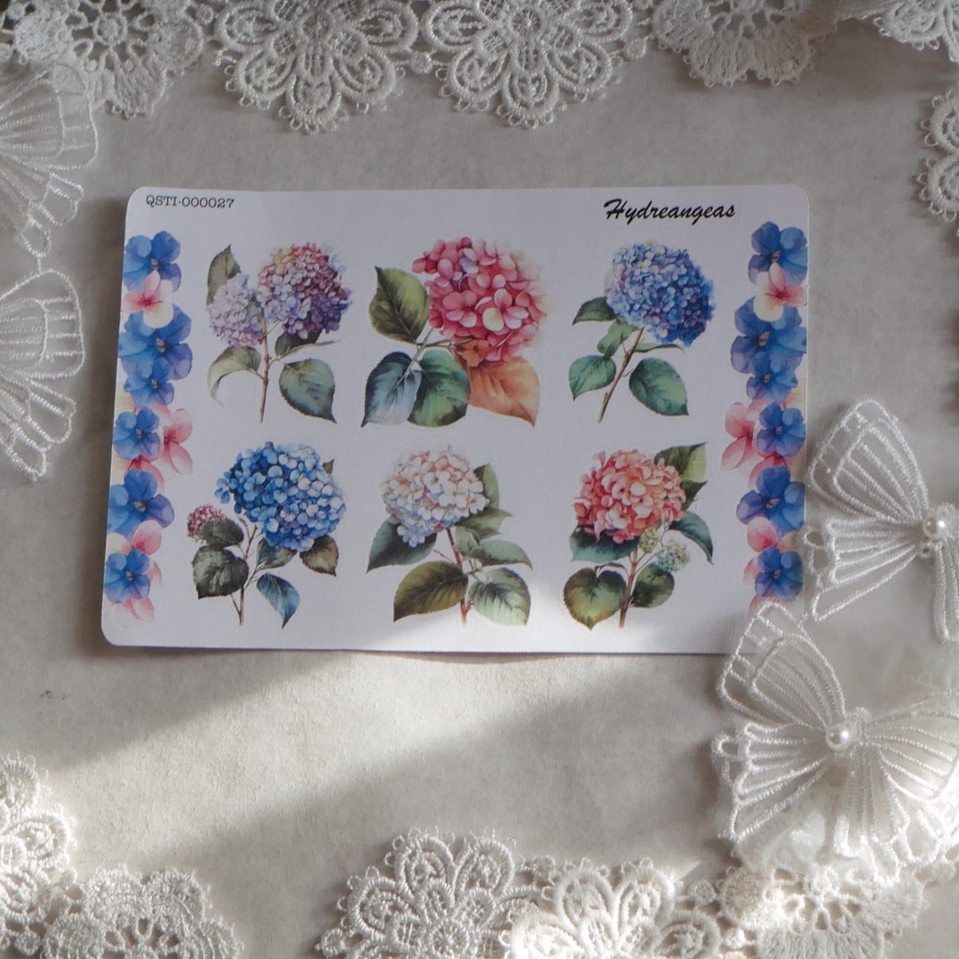 Colorful Hydrangeas Sticker Sheet - Etsy