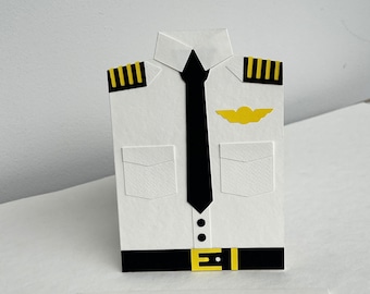 Personalized Handmade Pilot Uniform Card for Aviation Enthusiasts ...