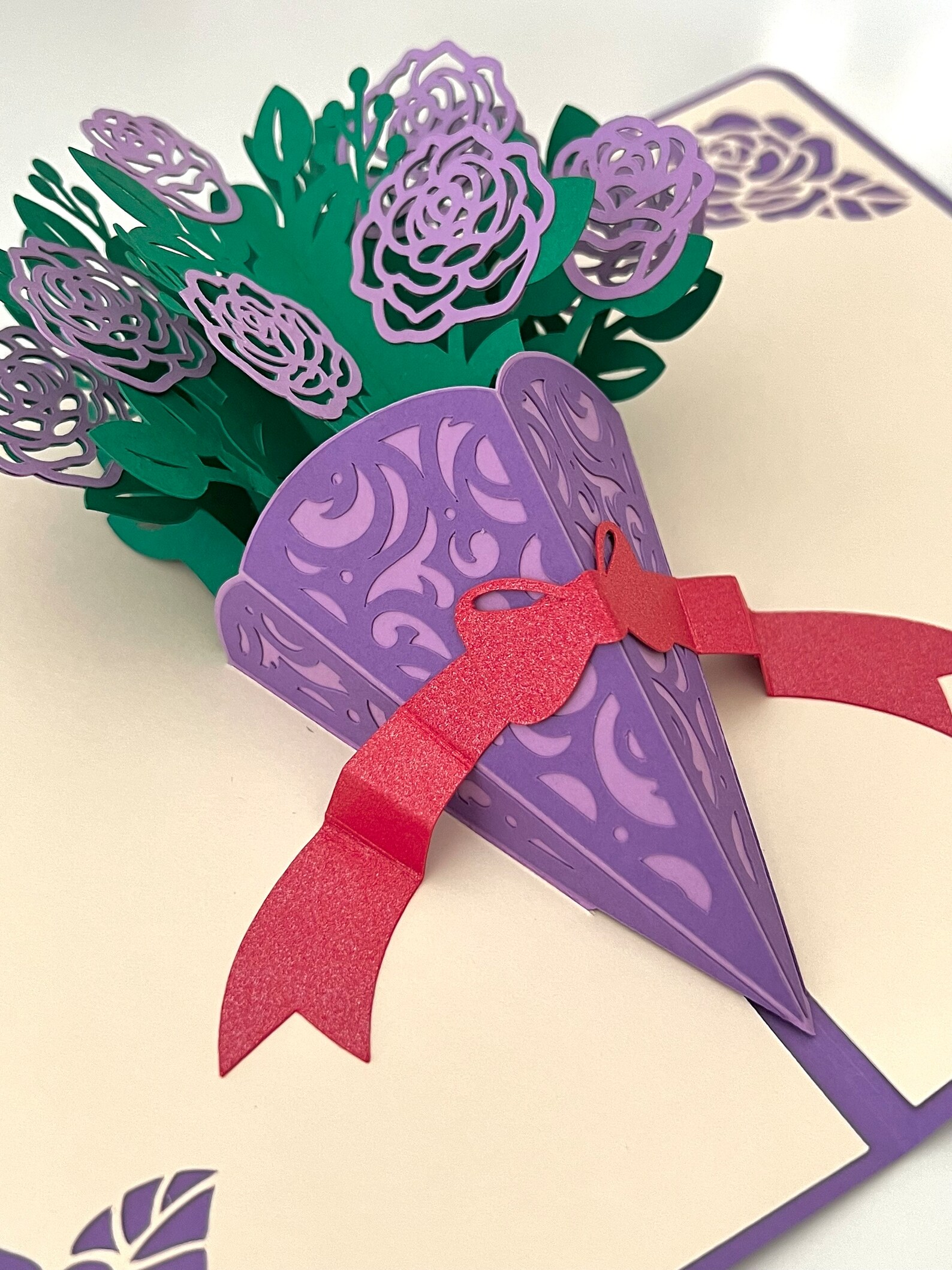 Bouquet Pop-up Card, Mothers Day Card, 3D Card for Birthday, Flower ...