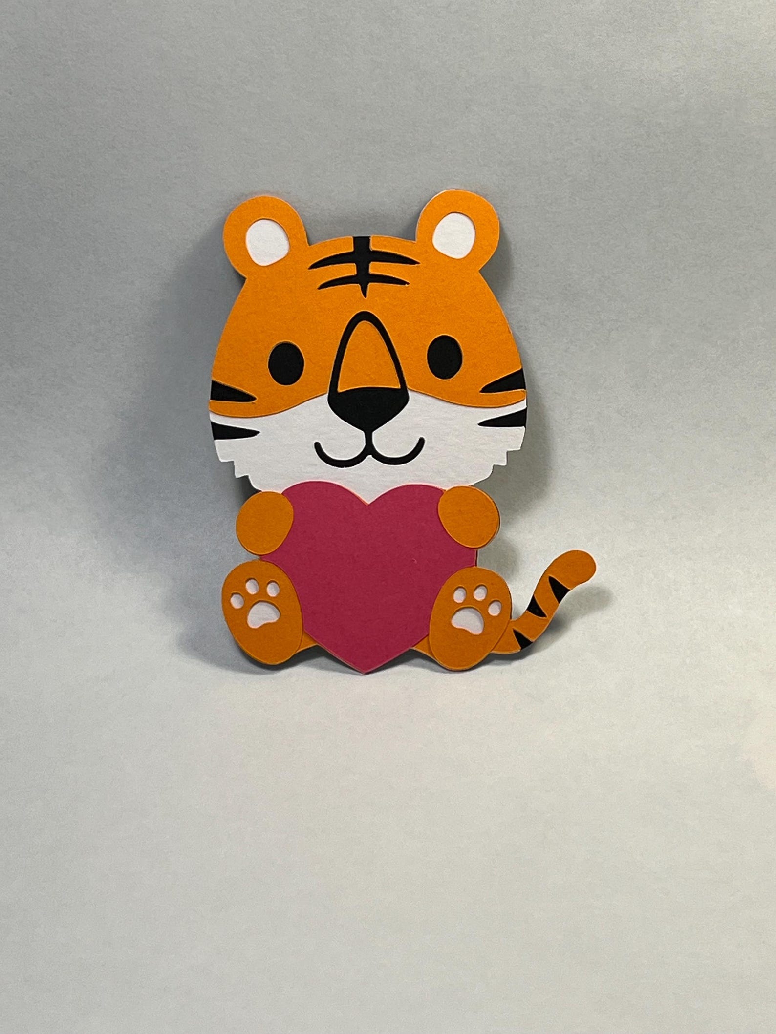 Charming Tiger Heart Paper Cutouts, Unique Handmade Scrapbook ...