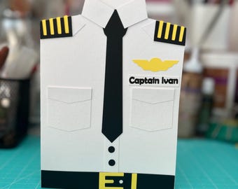 Handmade Pilot Uniform Card for Aviation Enthusiasts, Unique Pilot ...