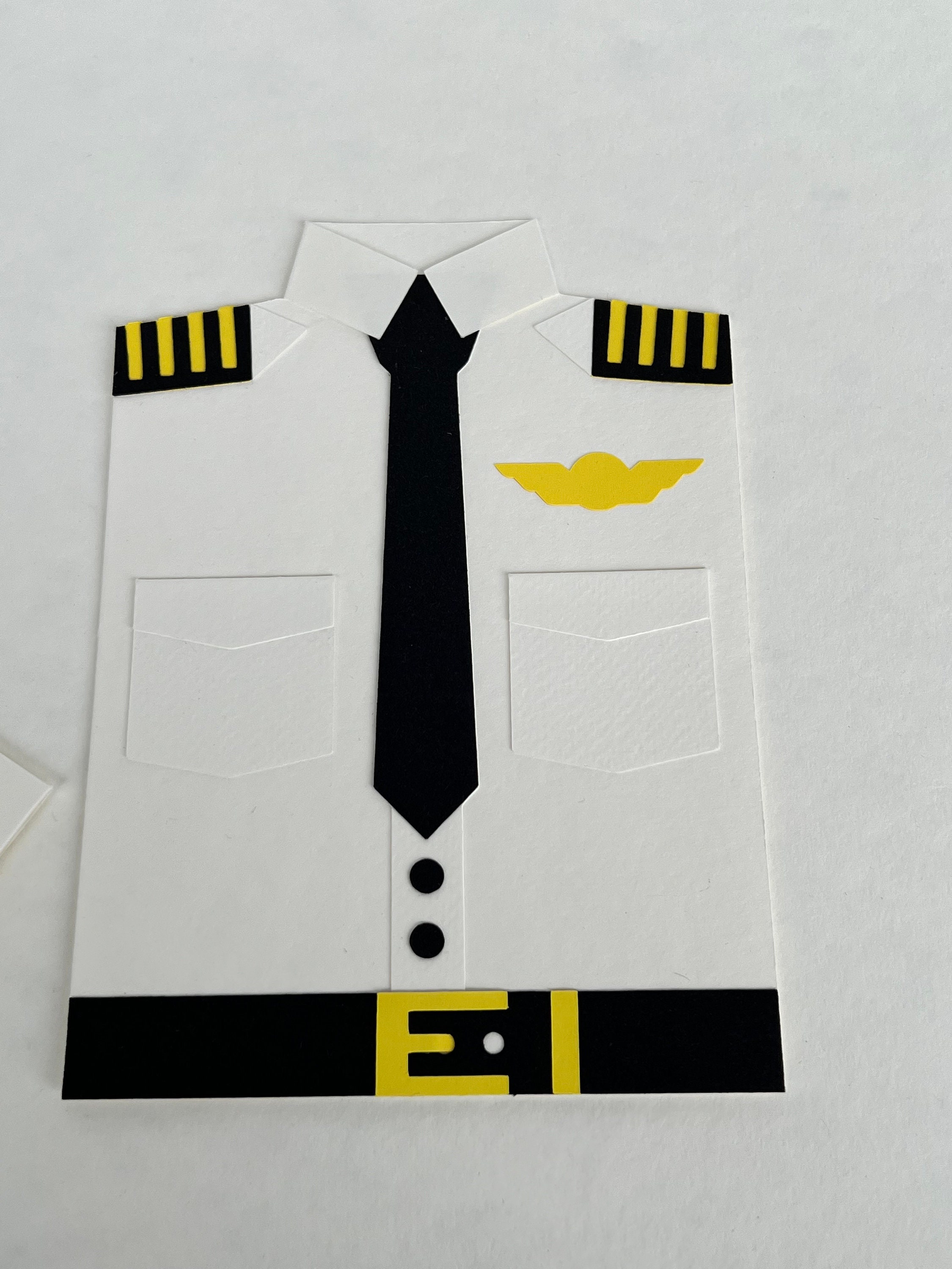 Handmade Pilot Uniform Card for Aviation Enthusiasts, Unique Pilot ...