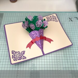 Bouquet Pop-up Card, Mothers Day Card, 3D Card for Birthday, Flower ...