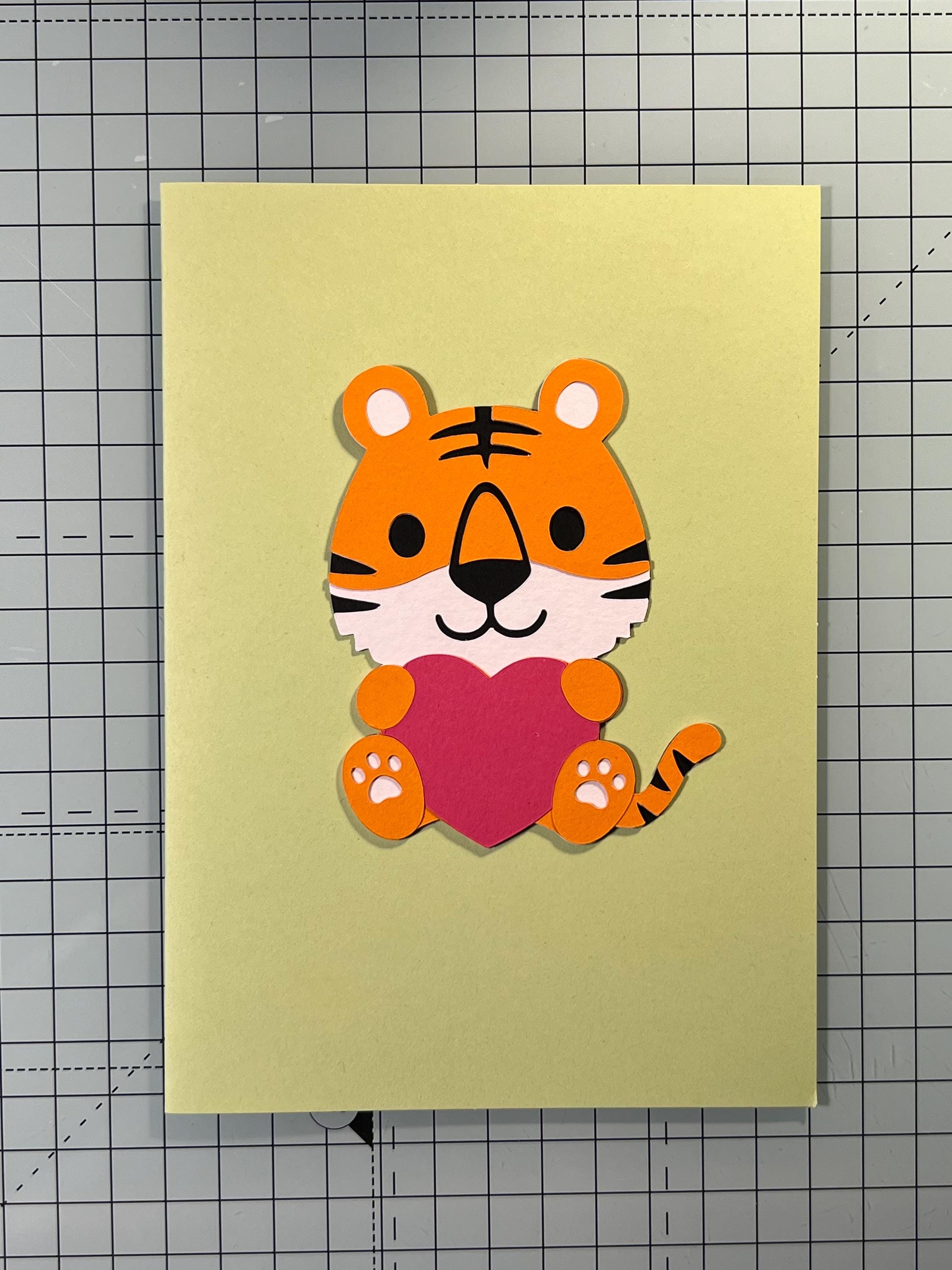 Charming Tiger Heart Paper Cutouts, Unique Handmade Scrapbook ...