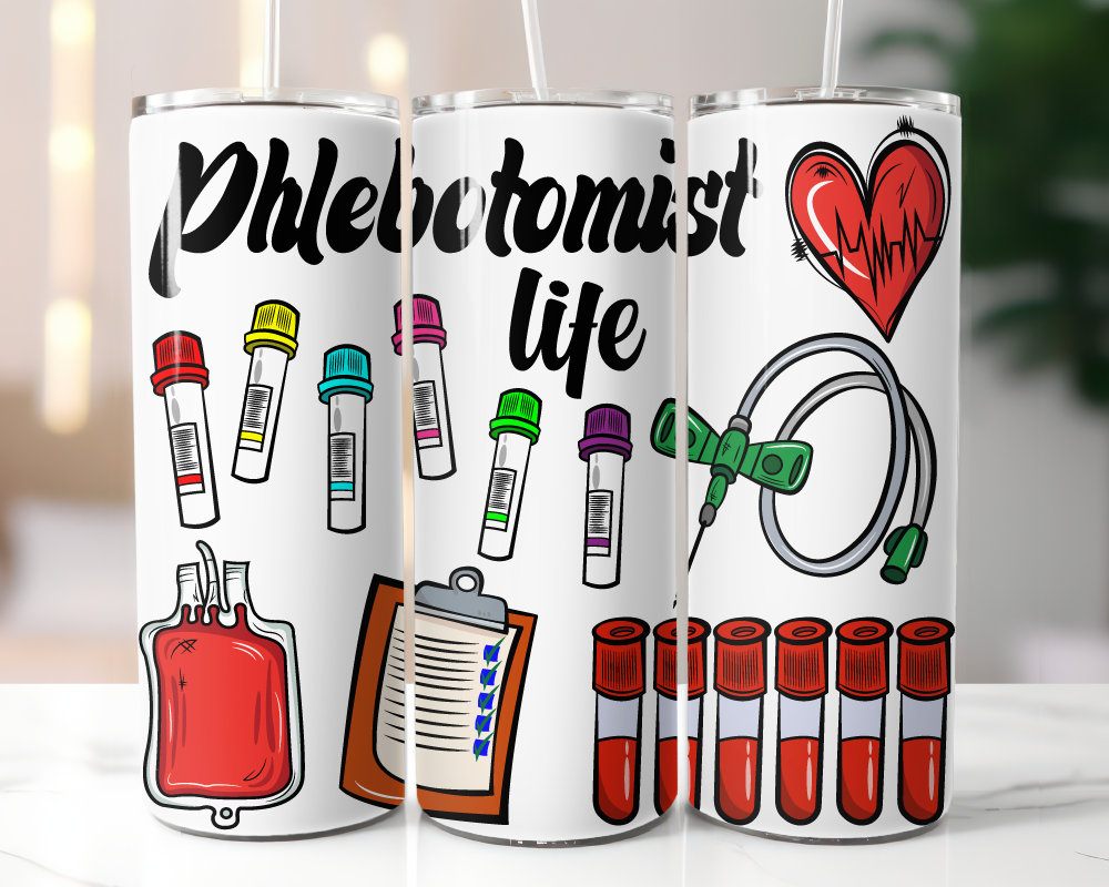 Phlebotomist Tumbler Wrap Png,phlebotomist Sublimation Designs,20 Oz ...