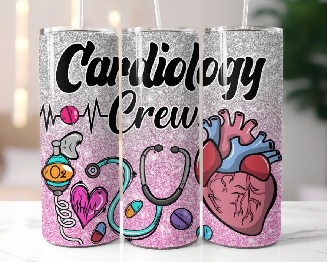 Cardiologist Tumbler Wrap,cardiology Crew,20 Oz Skinny Tumbler Png - Etsy