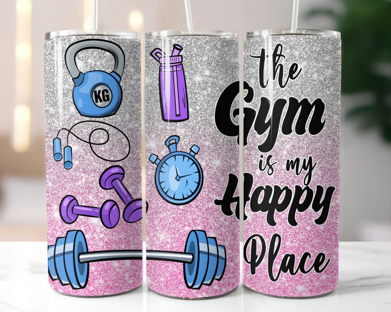 Gym Tumbler Wrap, Workout Sublimation Designs,20 Oz Skinny Tumbler Png ...