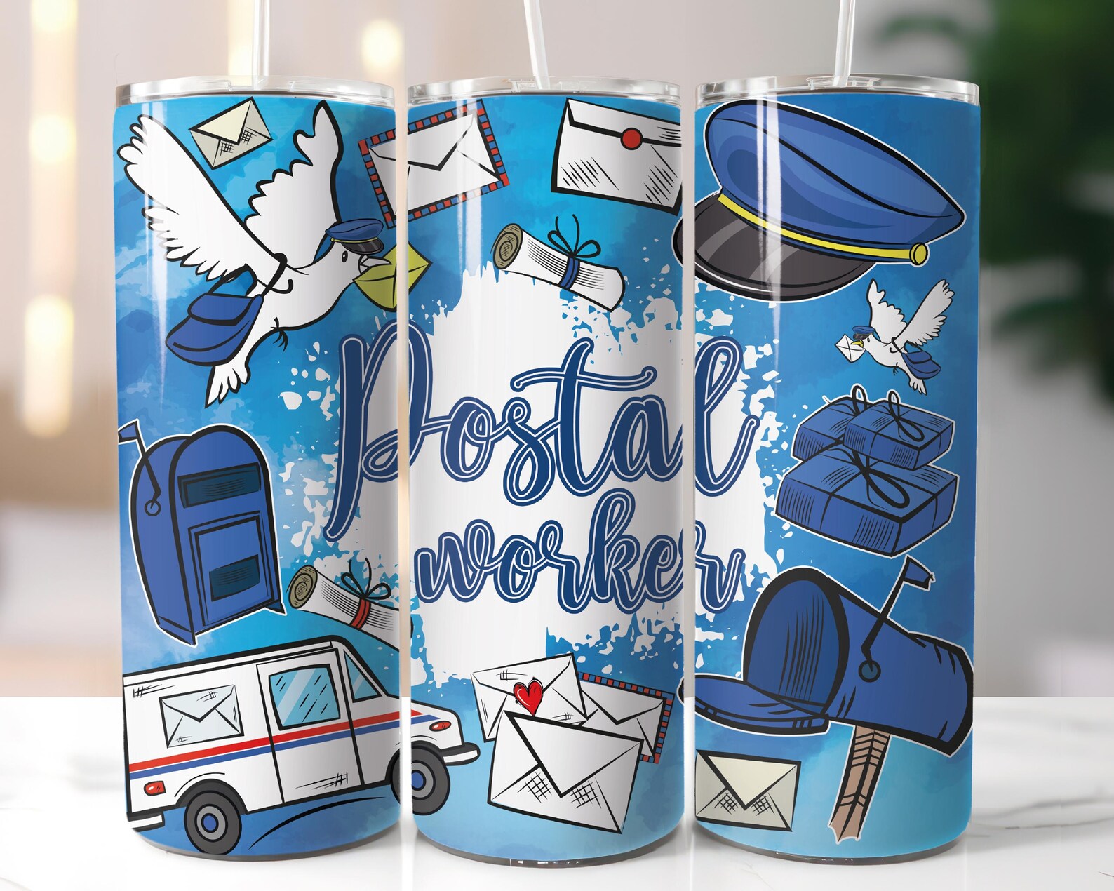 Postal Worker Tumbler Wrap Png,mail Carrier Sublimation Designs,20 Oz ...
