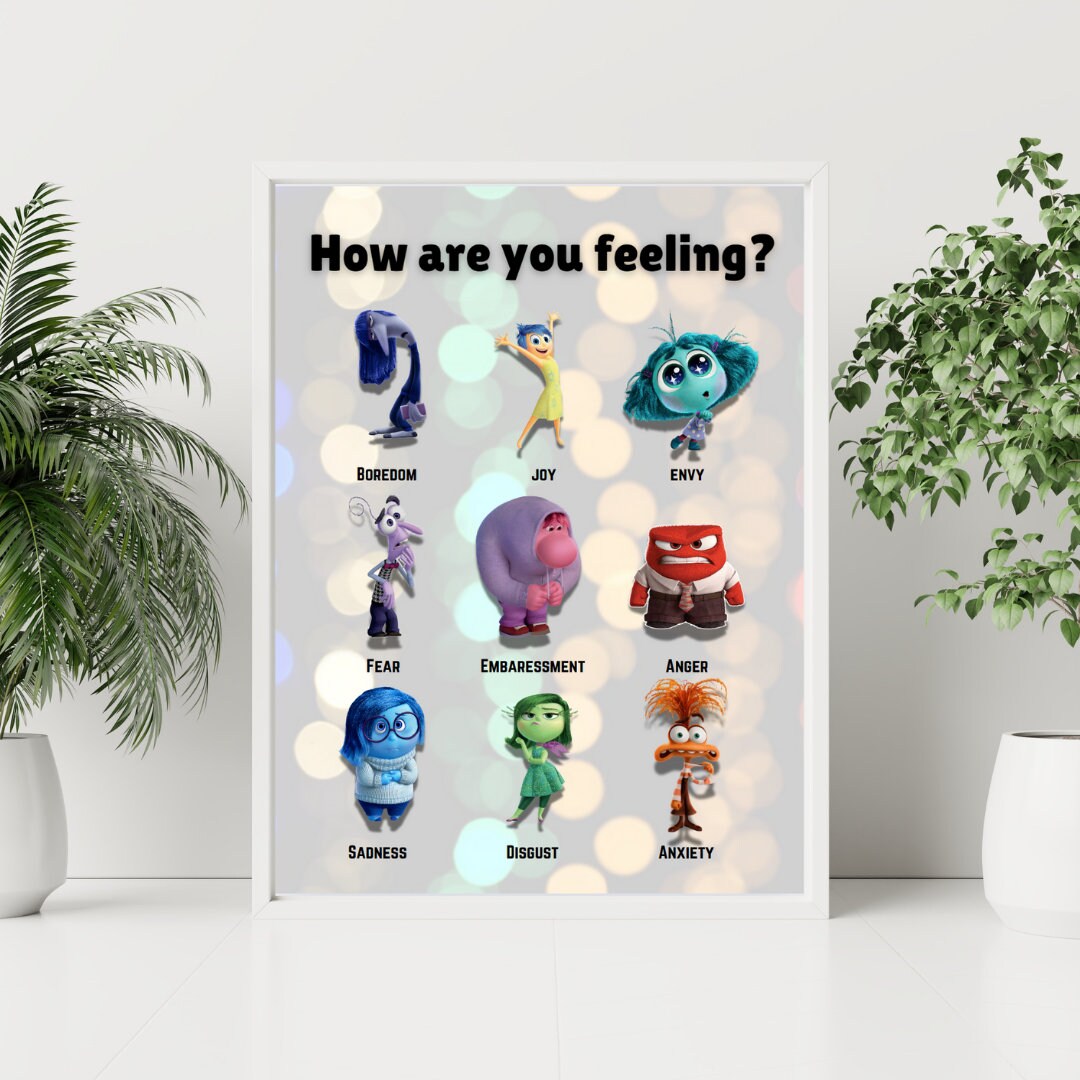 Inside Out 2 Feelings & Emotions Poster Inside Out 2 Theme Digital ...