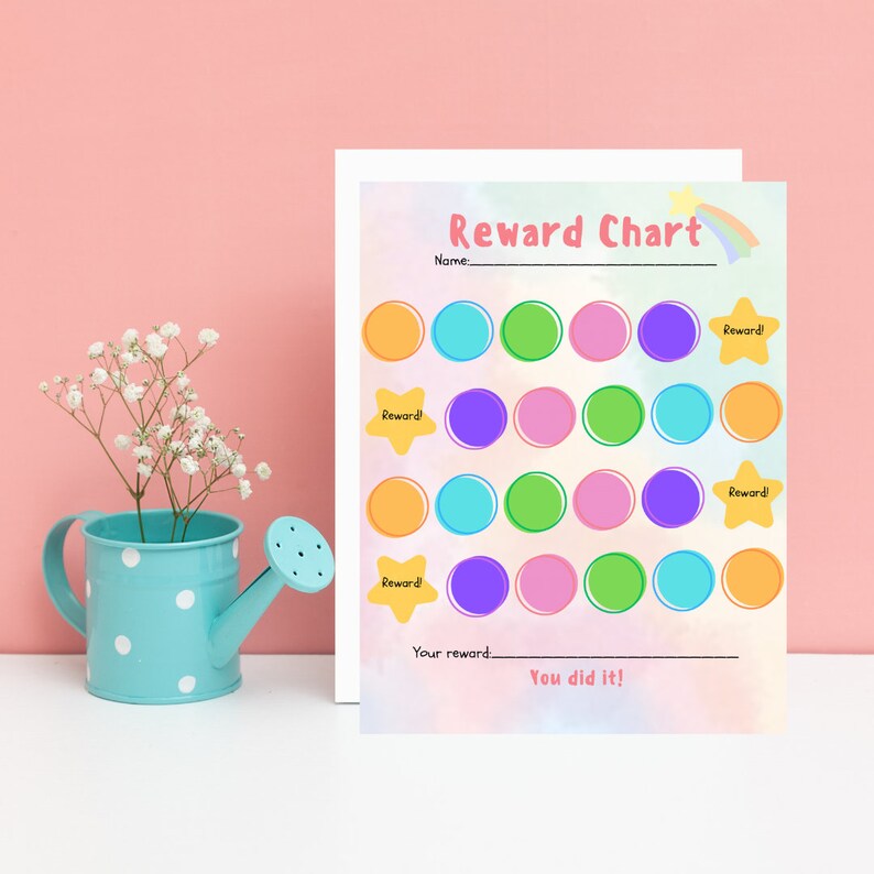 Printable Reward Chart Kids | Digital Download PDF | Reward Sticker ...