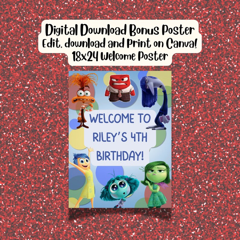 Inside Out 2 Birthday Invitation | Editable Digital Download | Bonus ...